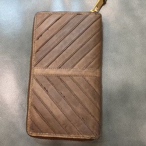 margot | Bags | Margot New York Chevron Gabby Leather Zip Around Wallet ...